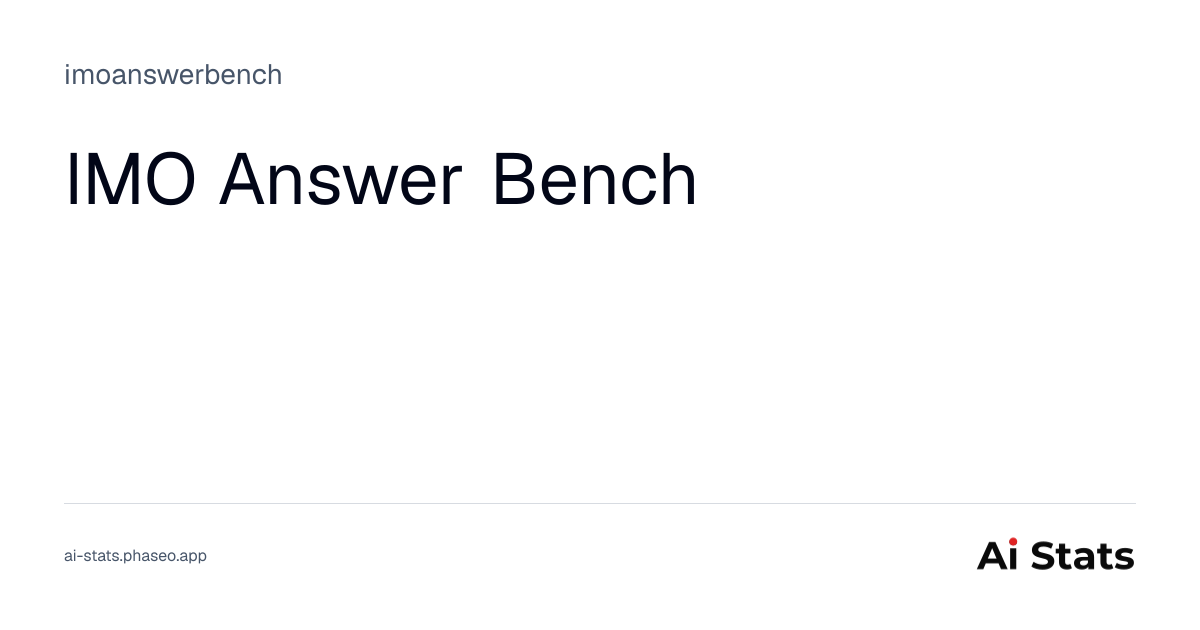 IMO Answer Bench - Benchmark Leaderboard & Model Performance | AI Stats